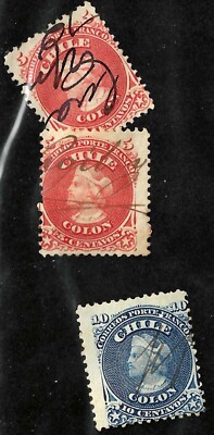 EAS_STAMPS CHILE #15, #18 USED SCV $45.00 F/VF JT EST | eBay