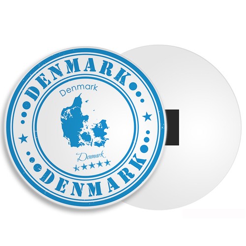 Denmark Map Fridge Magnet - Copenhagen Europe Holiday Travel Souvenir ...