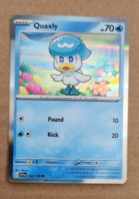 Pokemon- Quaxly 052/198- Holo Card- Promo Scarlet & Violet Base | eBay