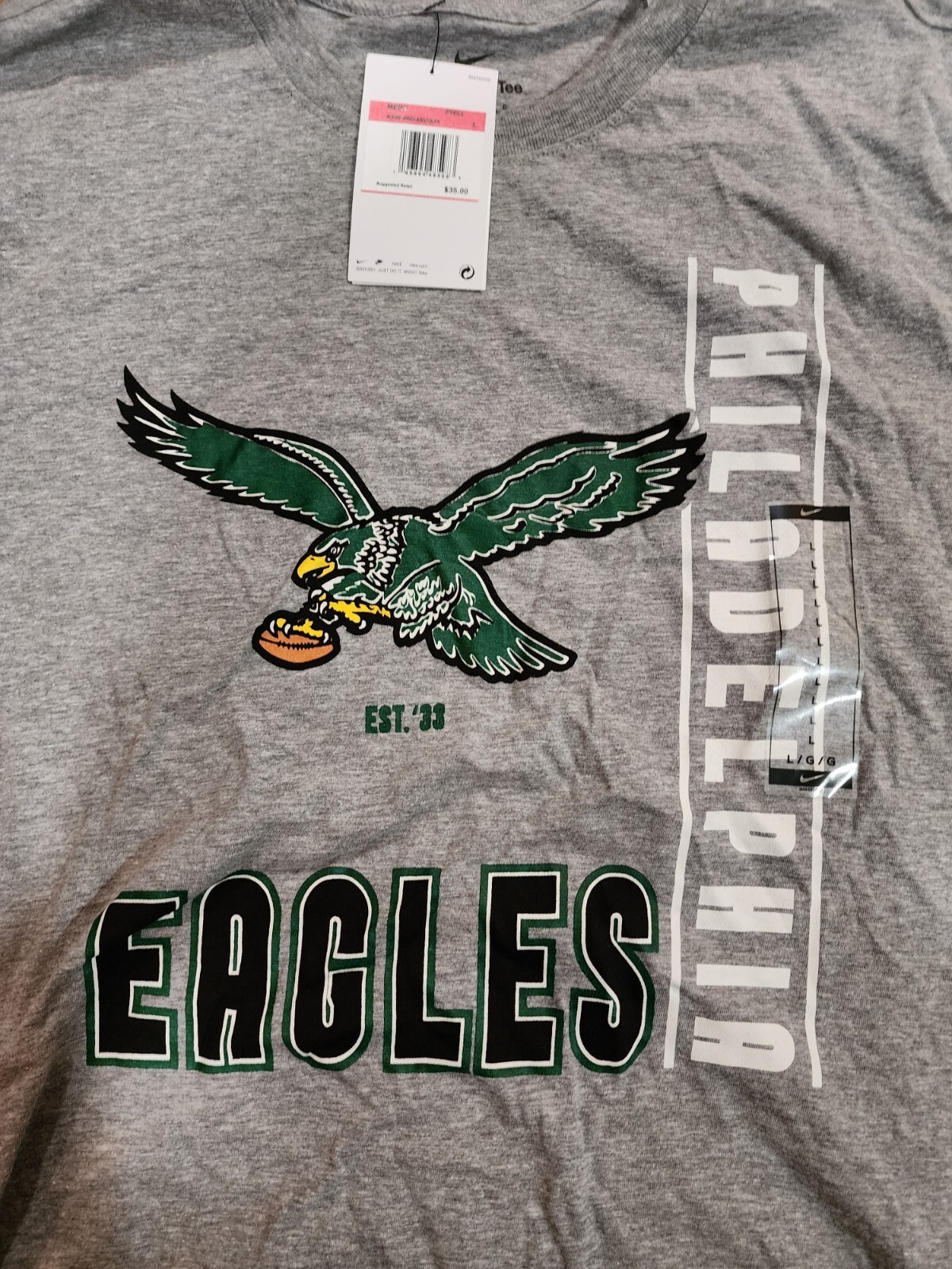 NEW MENS NFL TEAM APPAREL PHILADELPHIA EAGLES GRAPHIC TEE T-SHIRT SIZE ...