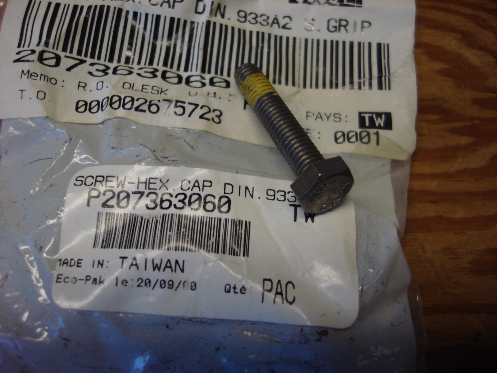 SEA DOO NOS OEM HEX HEAD SCREW M6 X 30 SCOTCH GRIP GTI GTX LRV RX DI ...