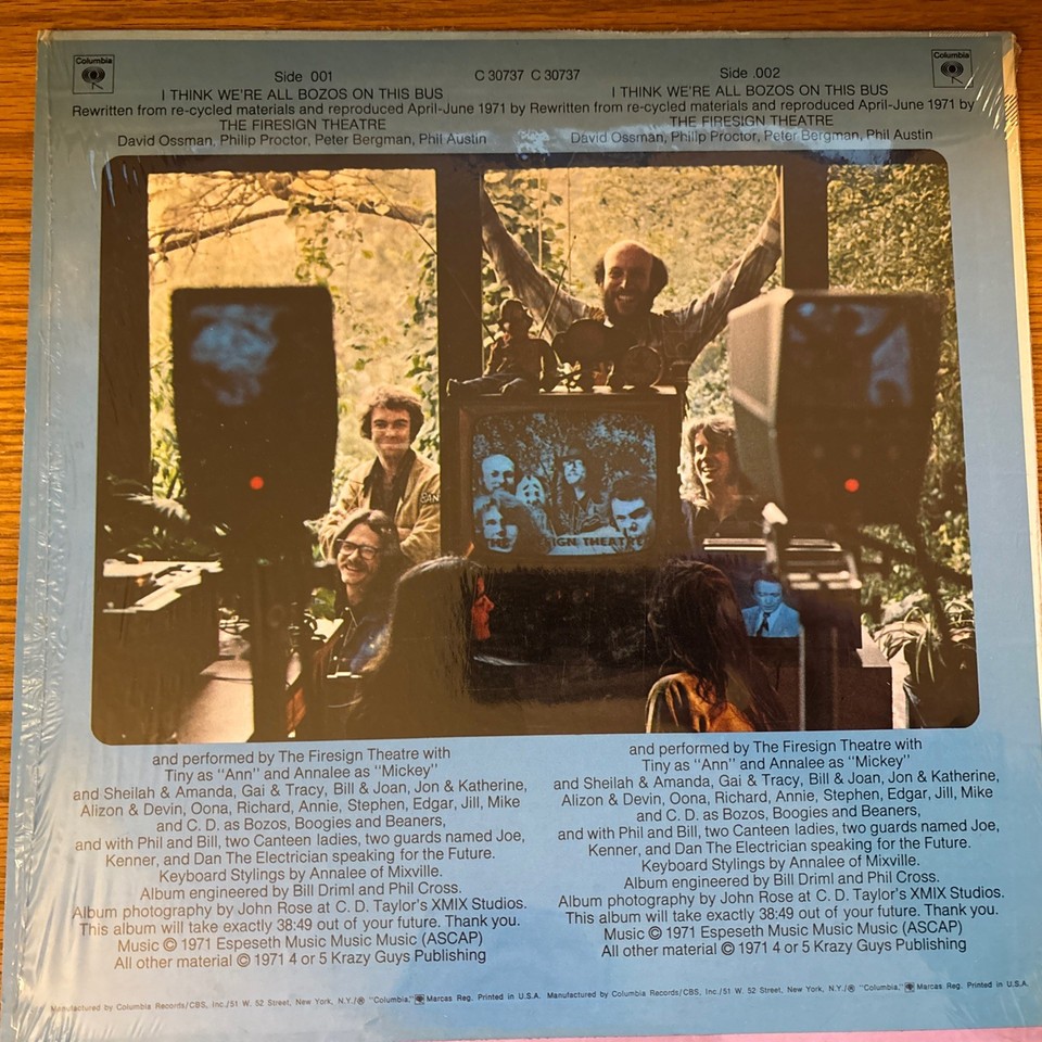 The Firesign Theatre - "I Think We're All Bozo's On This Bus" - LP ...