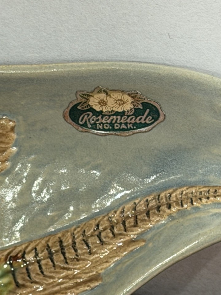 Rosemeade Flying Pheasant Tray North Dakota Pottery 6.5” Excellent ...