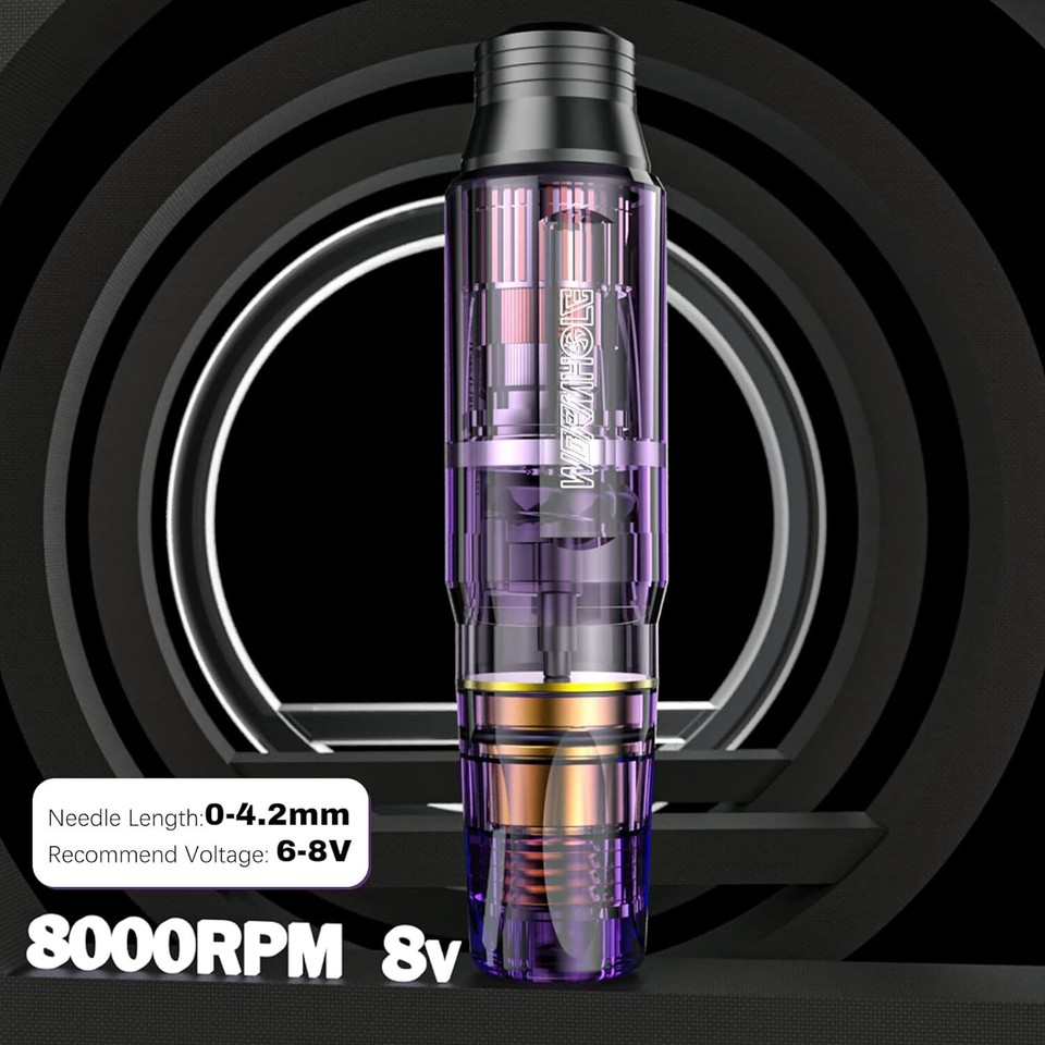 Tattoo Pen Machine Kit Wireless Rotary Power Supply Needles Cartridge ...