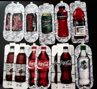 (13) Chameleon Vend Labels (Flavor Strip) Coke Coca Cola Barqs Powerade ...