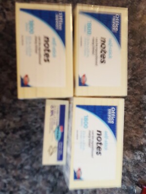 Office Depot self stick 1800 sheets lot of 3 w/ staples 1200 mini ...