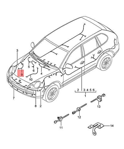 Genuine PORSCHE Cayenne Porsche 9PA Wire Set front 95561232100 for sale ...
