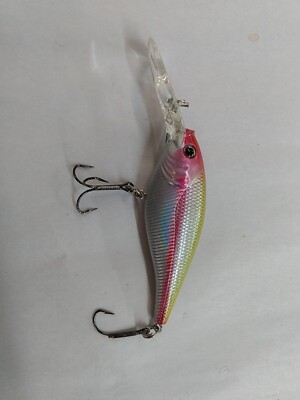 Vintage Rattle Crankbait Fishing Lure Yellow, Pink, & Silver | eBay