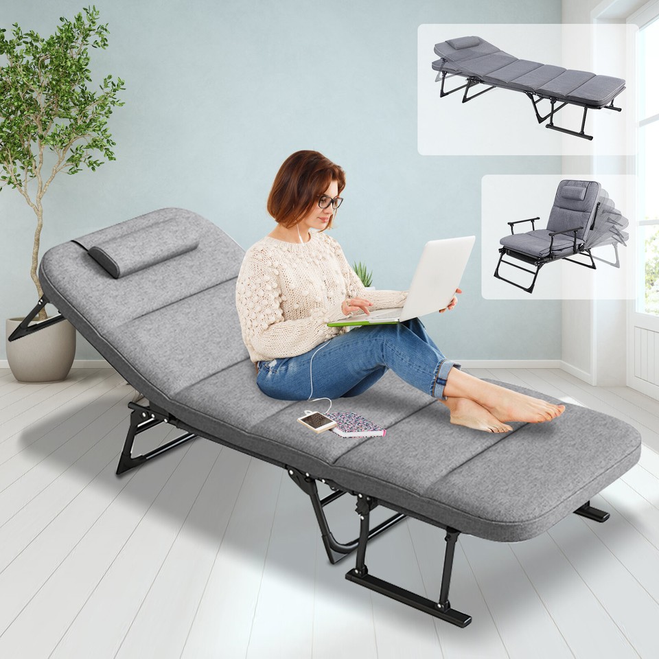 Adults Folding Sleeping Cot Guest Bed Heavy Duty Portable Cots Camping ...