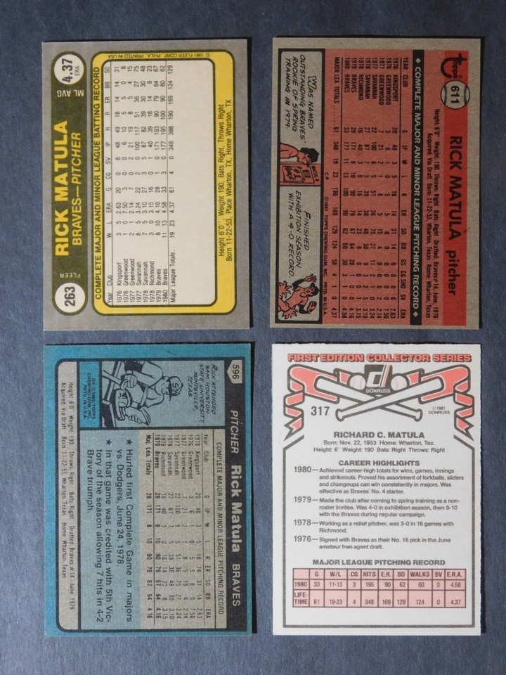 Rick Matula 4 Card Lot | eBay