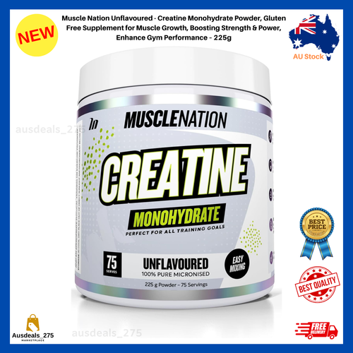 Muscle Nation Unflavoured - Creatine Monohydrate Powder, Gluten Free ...