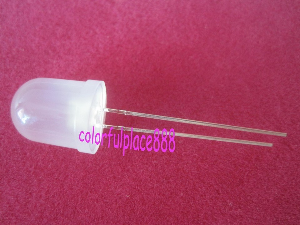 50pcs, 10mm Warm White Diffused LED Round Bright Leds 5000mcd Light + R ...