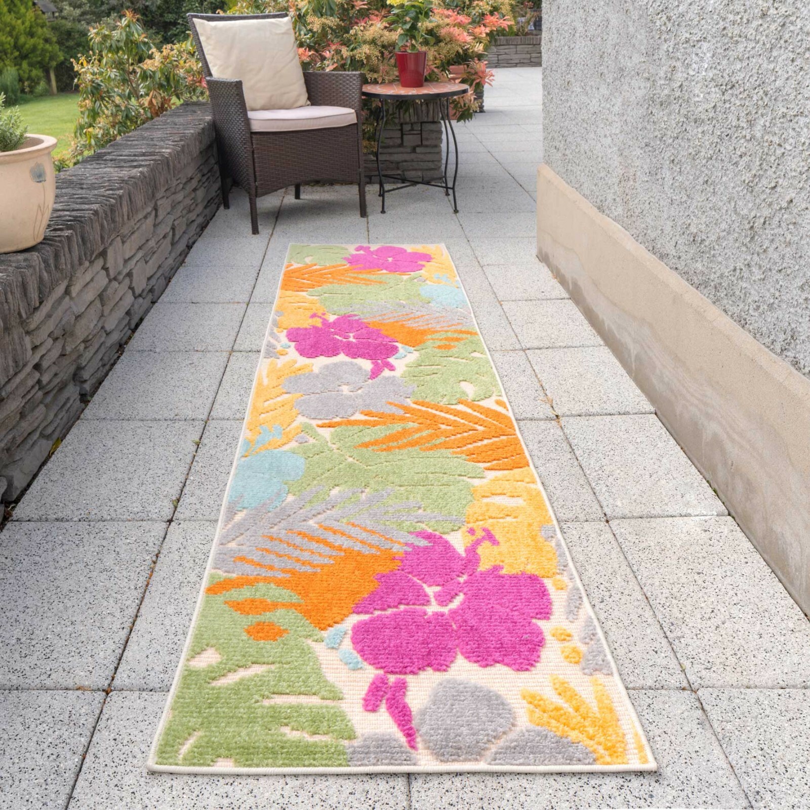 New Summer Outdoor Rugs Fun Tropical Multicolour Durable Garden Patio ...