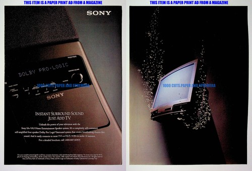 Sony SA-VA3 Speakers CRT TV Television 1993 Print Magazine Ad Poster ...
