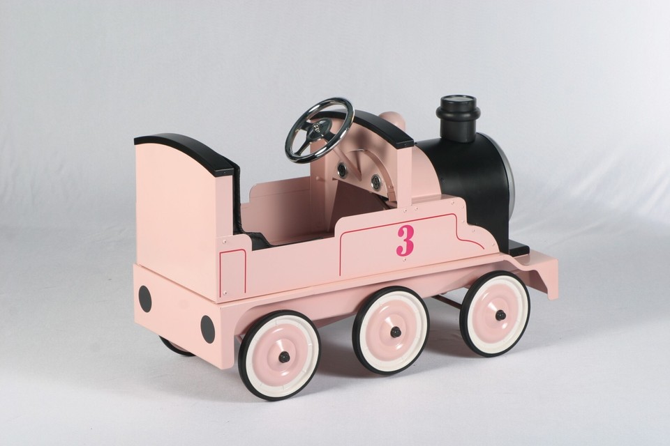 Pink Classic Vintage-Style Metal Train Pedal Car - Full Size Perfect ...