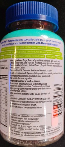 Centrum Men's Gummies, Tropical Fruit 100 Count Gelatin free Exp Date ...