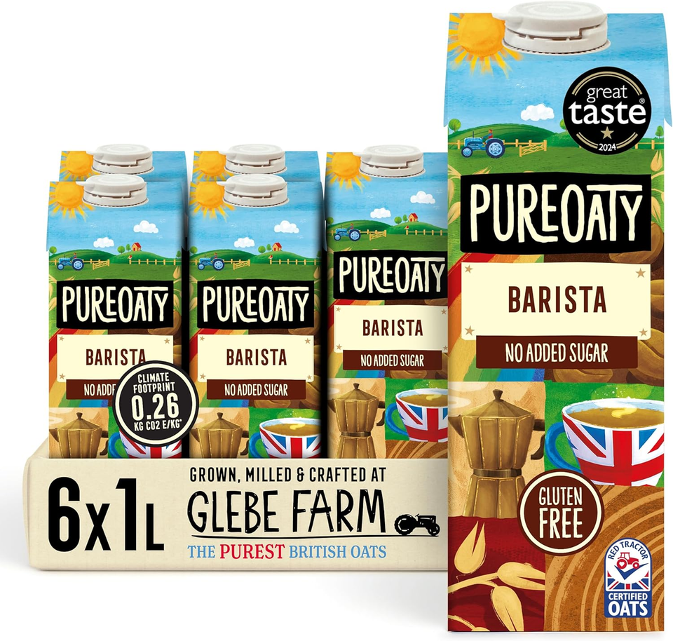 Glebe Farm Gluten Free Pureoaty, Barista Grade, No Sugar, Dairy Free ...