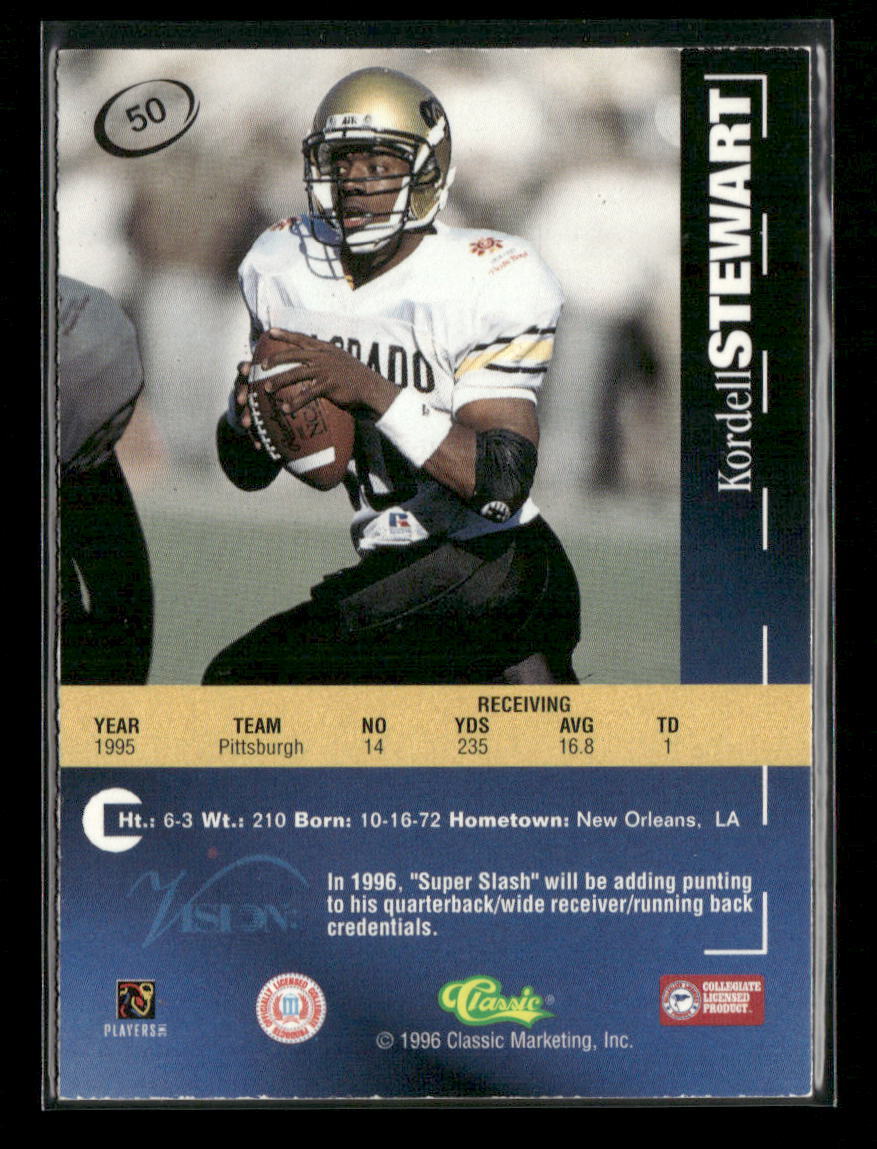 1996 Classic Visions - #50 Kordell Stewart for sale online | eBay