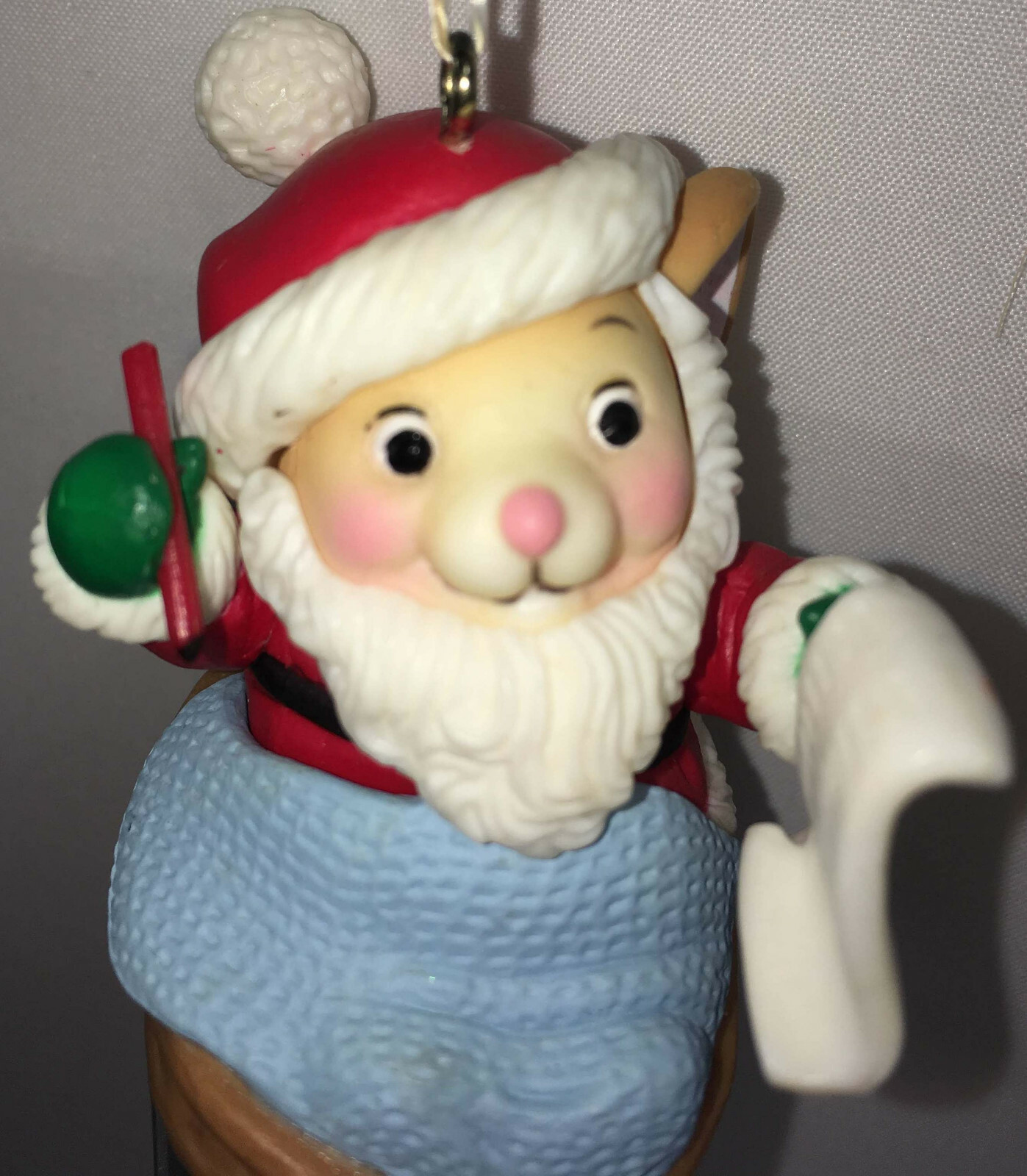 Vintage Avon Santa Mouse in Walnut Shell Sleigh Christmas Tree Ornament ...