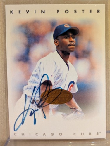 1996 Leaf Signature BRONZE AUTO Kevin Foster Cubs RARE ON CARD ...