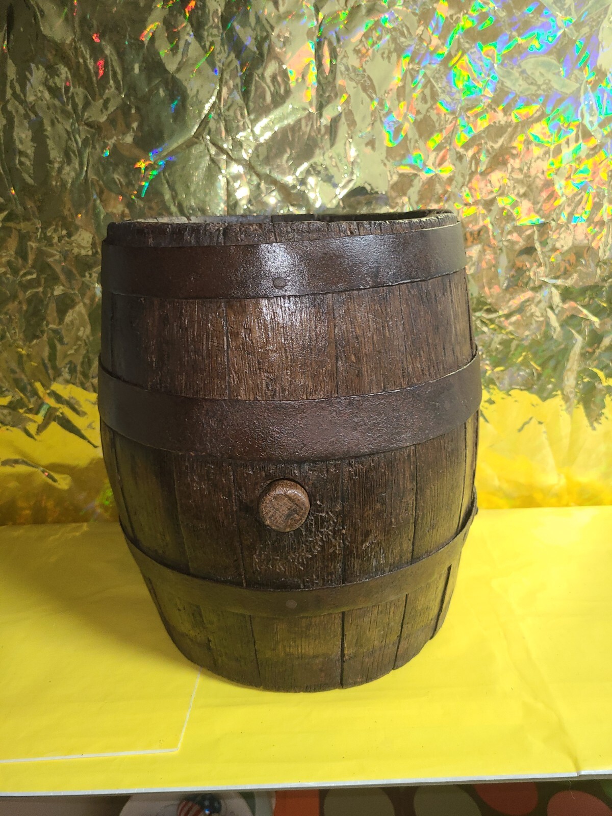 antique Civil War era black powder keg oak Barrel metal bands 8L | eBay