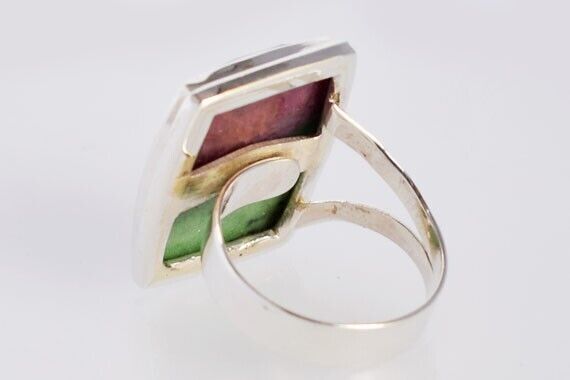 Ruby Zoisite Gemstone Rectangle Ring 925 Sterling Silver Cocktail Jewelry Unisex | eBay
