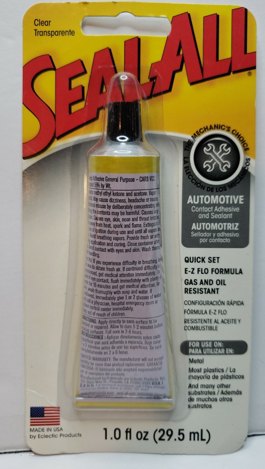 New Seal-All Clear Quick Set E-Z Flo Automotive Contact Adhesive ...
