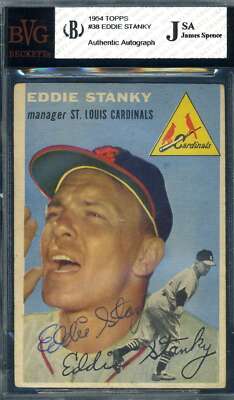 Eddie Stanky JSA Signed 1954 Topps Autograph | eBay