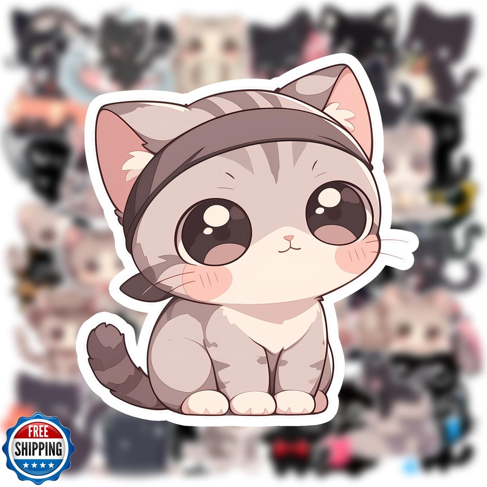 ZyvSyldrin 50PCS Cute Cat Stickers for Kids Girls Teen Adults, Ka | eBay