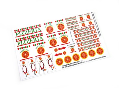 CUSTOM STICKERS for Pizzeria Restaurant TOY SET 6350 , MODEL BUILDS ...