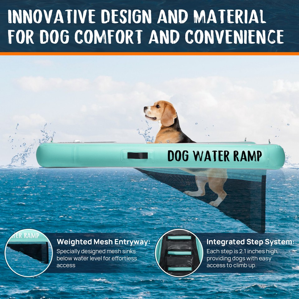 RYpetmia Large Inflatable Pup Plank Dog Water Ramp Pool Ramp Dog ...