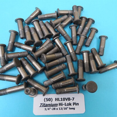 (50 New) Titanium 1/4”-28 x 13/16” Long Hi-Lok Pin Bolt HL10V8-7 ...