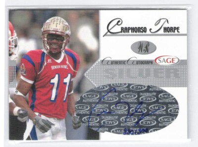 2005 Sage Silver Craphonso Thorpe #A43 /300 RC Auto Kansas City Chiefs ...