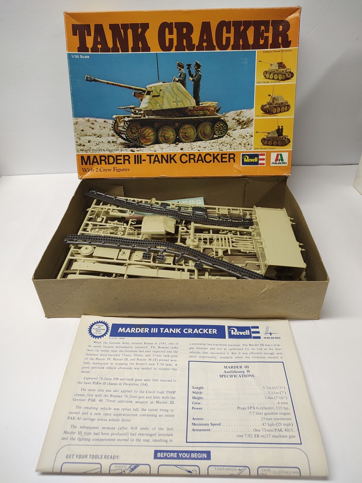 Revell/Italaerei 1/35 WWII German Marder III Tank Cracker Model Kit # ...