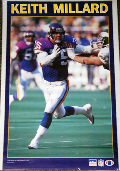KEITH MILLARD Minnesota Vikings 1989 Starline Vintage Original NFL ...