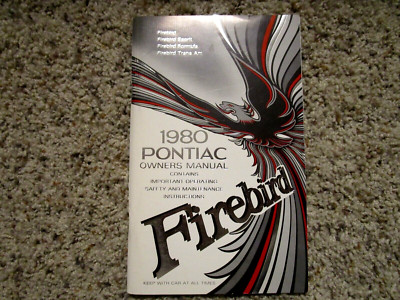 1980 Trans Am Factory GM Original Owners Manual 10012253 First Edition ...