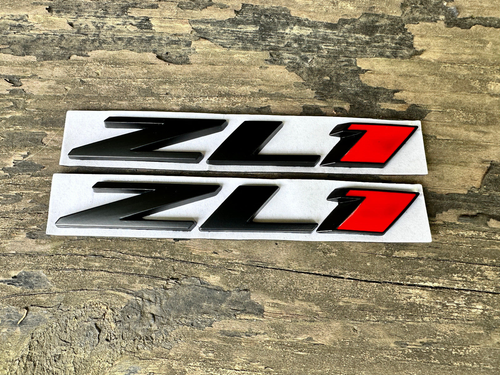 Pair Matte Red Black Camaro Zl1 Emblem Badge Letter Rear Side ZL1 Door ...