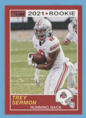 Trey Sermon 2021 Panini Chronicles Draft SCORE Rookie Card #55 49ERS ...