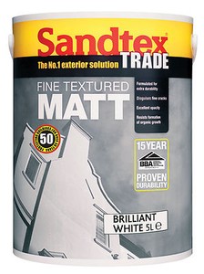 Sandtex Trade Fine Textured Masonry Paint 5LT All available Colours ...