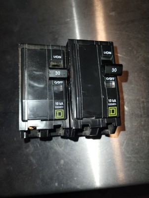 (2) New Square-D 30A 2 Pole Bolt On Circuit Breaker QOB230 30 Amp ...