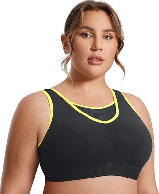SYROKAN Women's 40D High Impact Sports Bra - Full Figure Wirefree ...