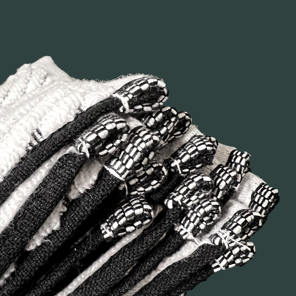 SET OF 8 New MAX STUDIO Wash Hand Bath Towels White Black Spiral ...