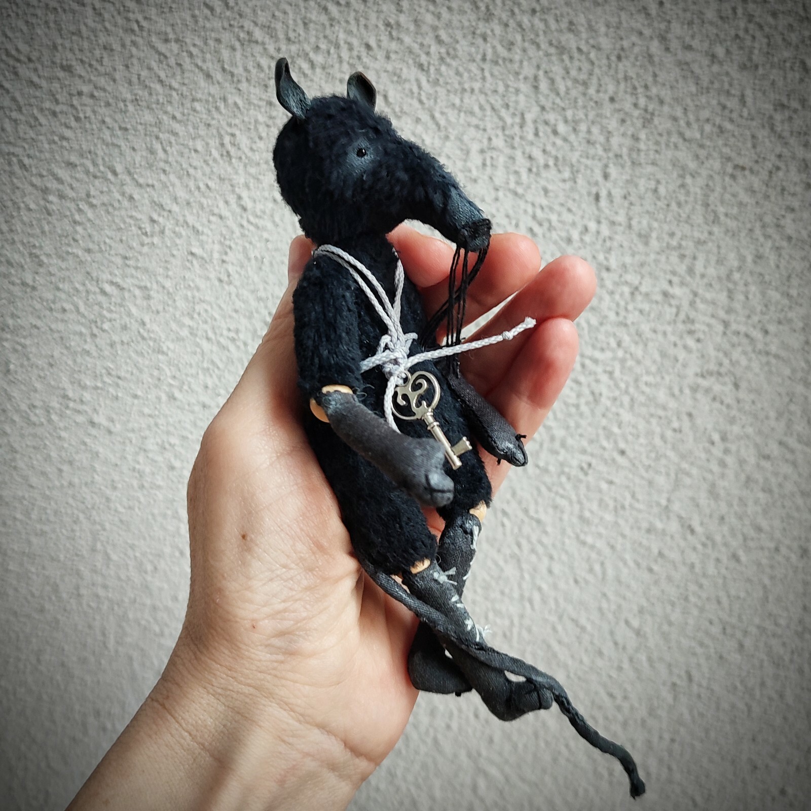 Creepy rat. Black creepy doll rat. Gothic rat figurine. Rat toy ...