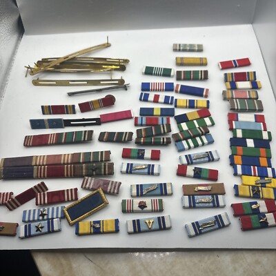 Vintage Lot Of 60+ US Military Service Ribbon Bars Vanguard Slides ...