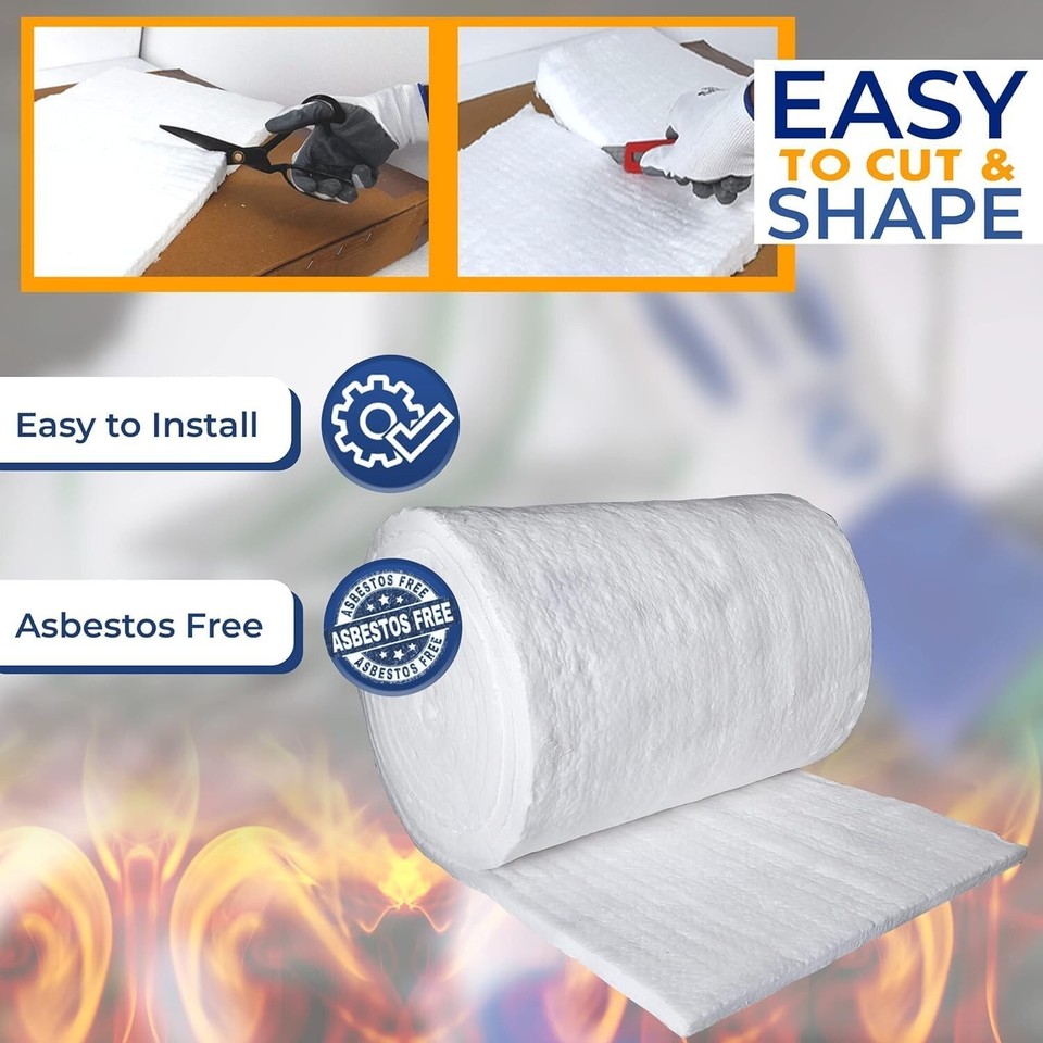 Ceramic Fiber Blanket - 1" x 24" x 25' - High Temp Insulation Blanket ...