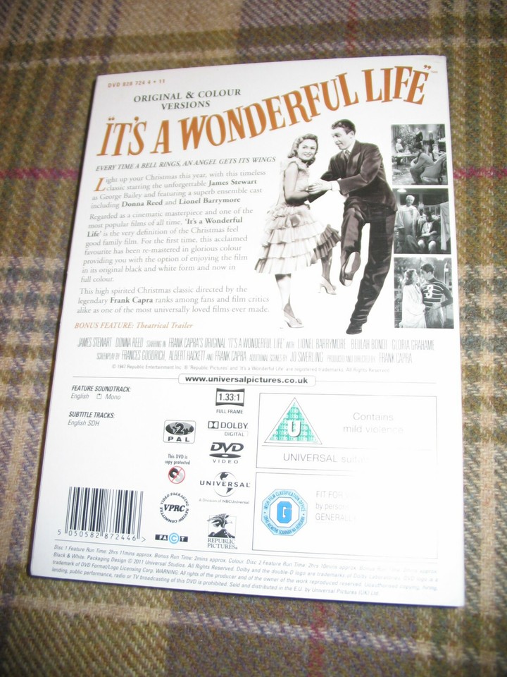 It's a Wonderful Life DVD: James Stewart, Donna Reed, Thomas Mitchell ...