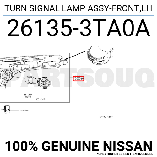 261353TA0A Genuine Nissan TURN SIGNAL LAMP ASSY-FRONT,LH 26135-3TA0A | eBay