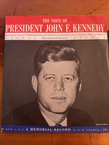 The Voice of President John F. Kennedy Memorial Record - 2 Vintage 45 ...