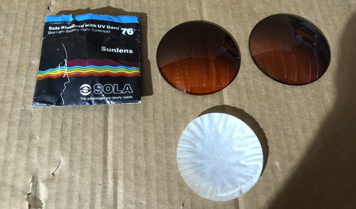 Uncut Stock Sunglass Lenses Pair Sola BlueGard W/ UV Gard 76 Blue Light ...