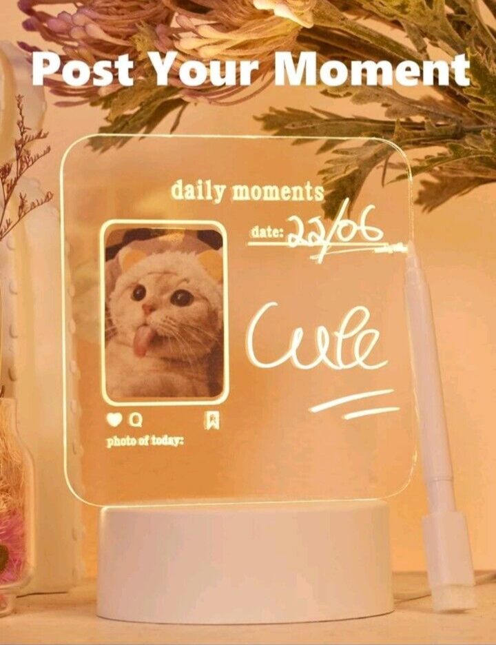 Personalized LED Night Light Creative Note Board with photo space | eBay